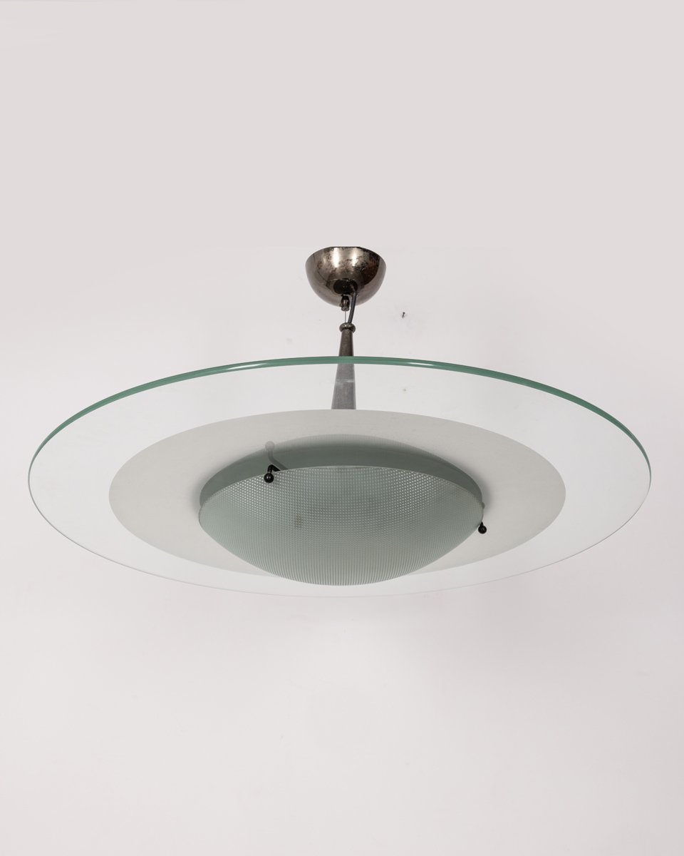 Vintage Italian Hanging Light in Glass and Crystal, 1960s for sale at ...