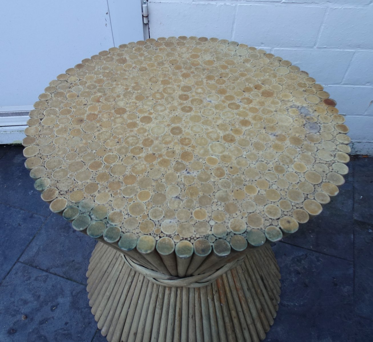 MC Guire Bamboo Rattan and Glass Dining Table, 1970s for sale at Pamono