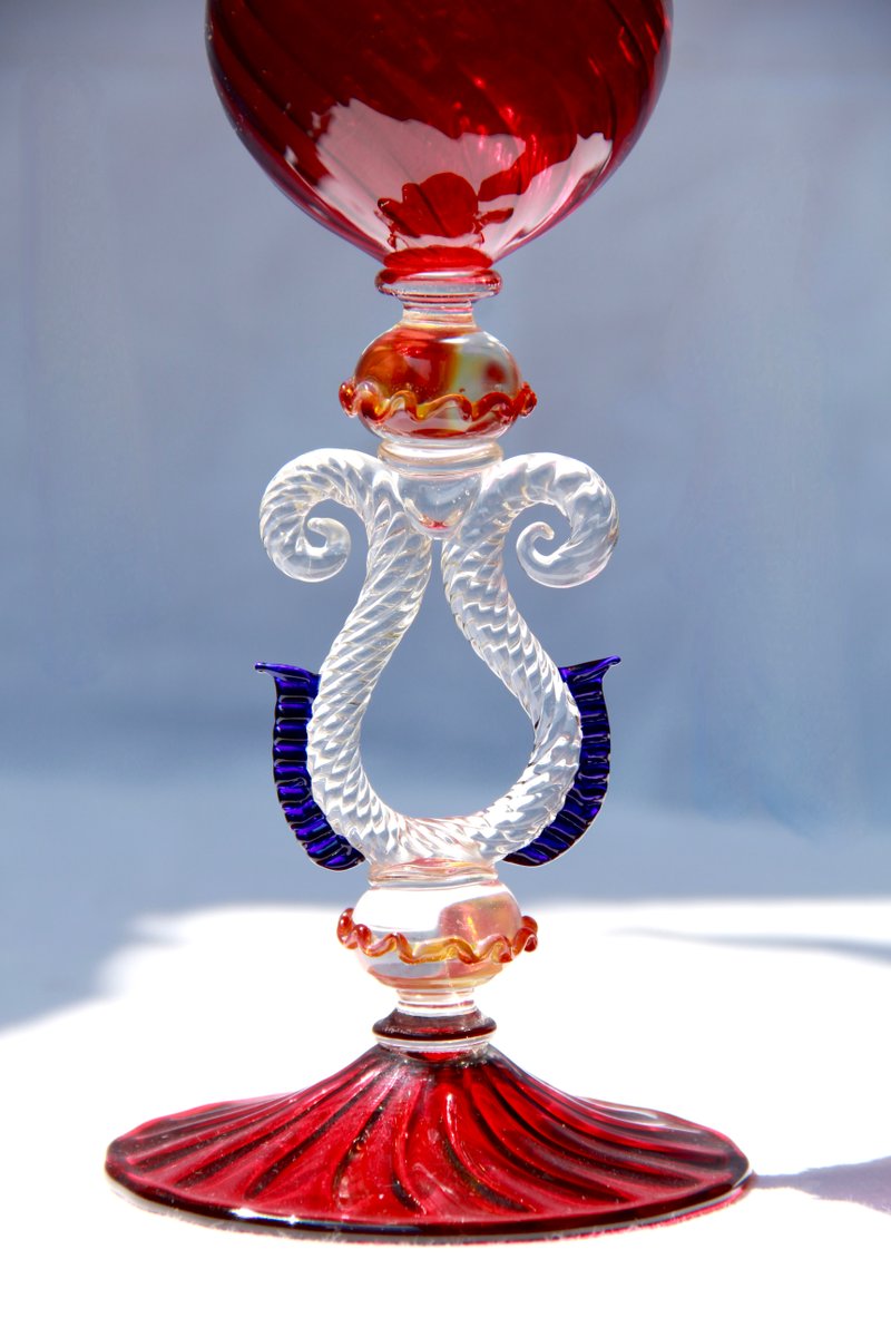 Antique Murano Glass Goblet, 1950s for sale at Pamono