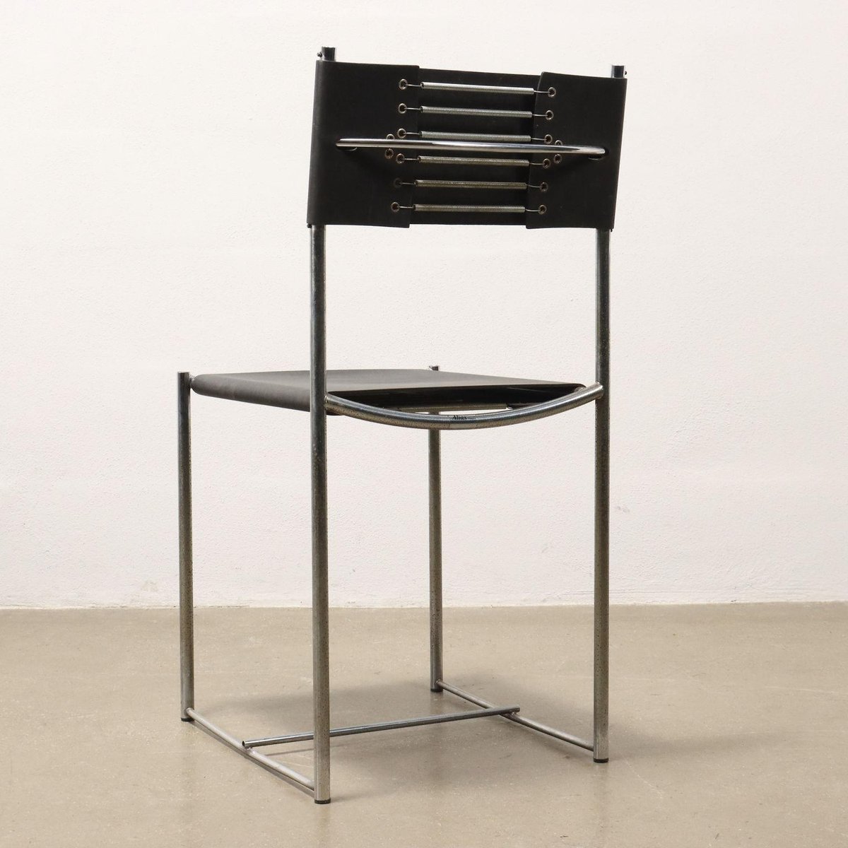 Dining Chairs in Leather & Chromed Metal from Alias, Italy, 1980s, Set ...