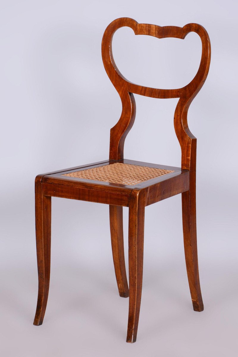 Biedermeier Chair in Walnut Vener & Rattan, Austria, 1830s for sale at ...