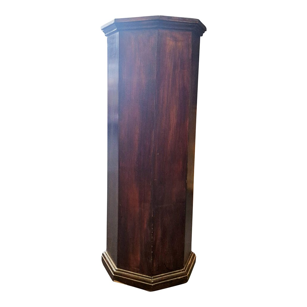Octagonal Column in Walnut, 1920s for sale at Pamono