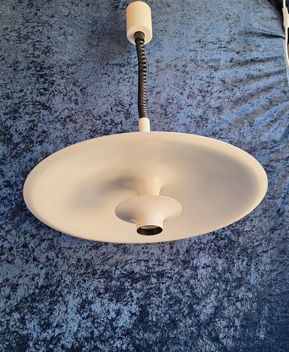 Vintage Glare-Free German Ceiling Lamp in White Painted Metal by ...