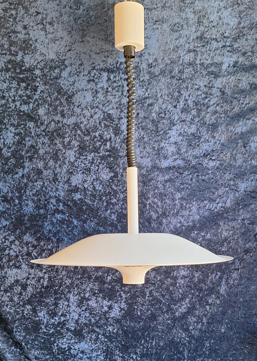 Vintage Glare-Free German Ceiling Lamp in White Painted Metal by ...