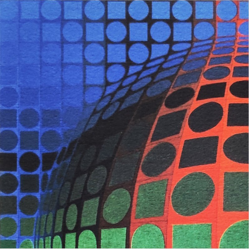 Victor Vasarely, Op Art Composition, Lithograph, 1970s for sale at Pamono
