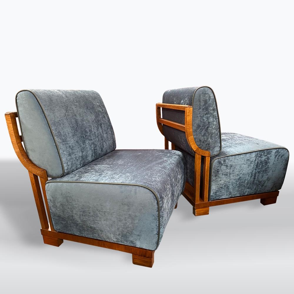 Set of Art-Deco Lounge Chairs, 1930s for sale at Pamono