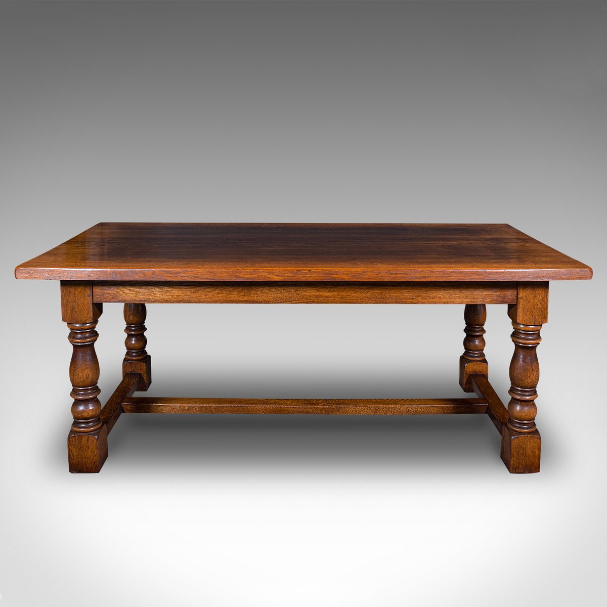 Vintage English Oak 8 Seat Country House Table, 1980s for sale at Pamono