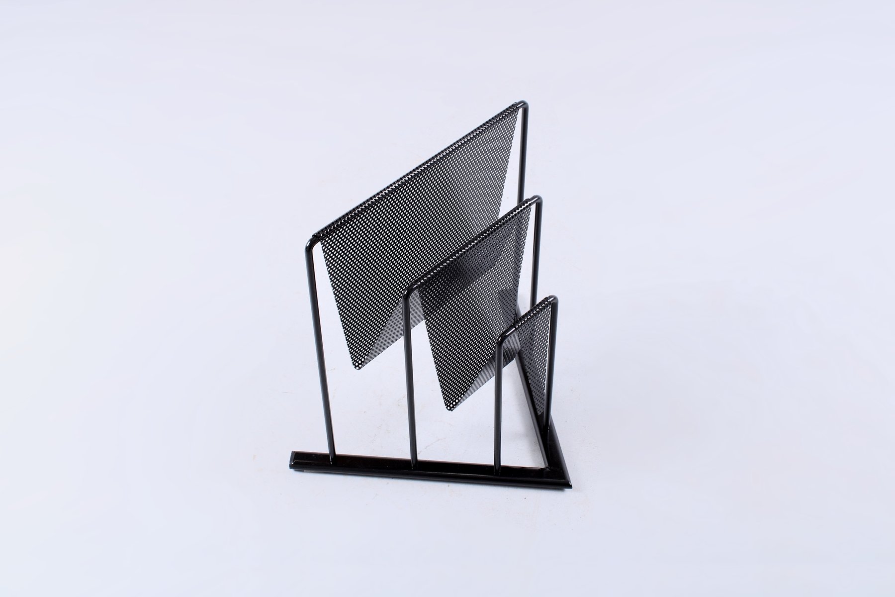 Postmodern Black Perforated Metal Magazine Rack by Markus Börgens for D ...