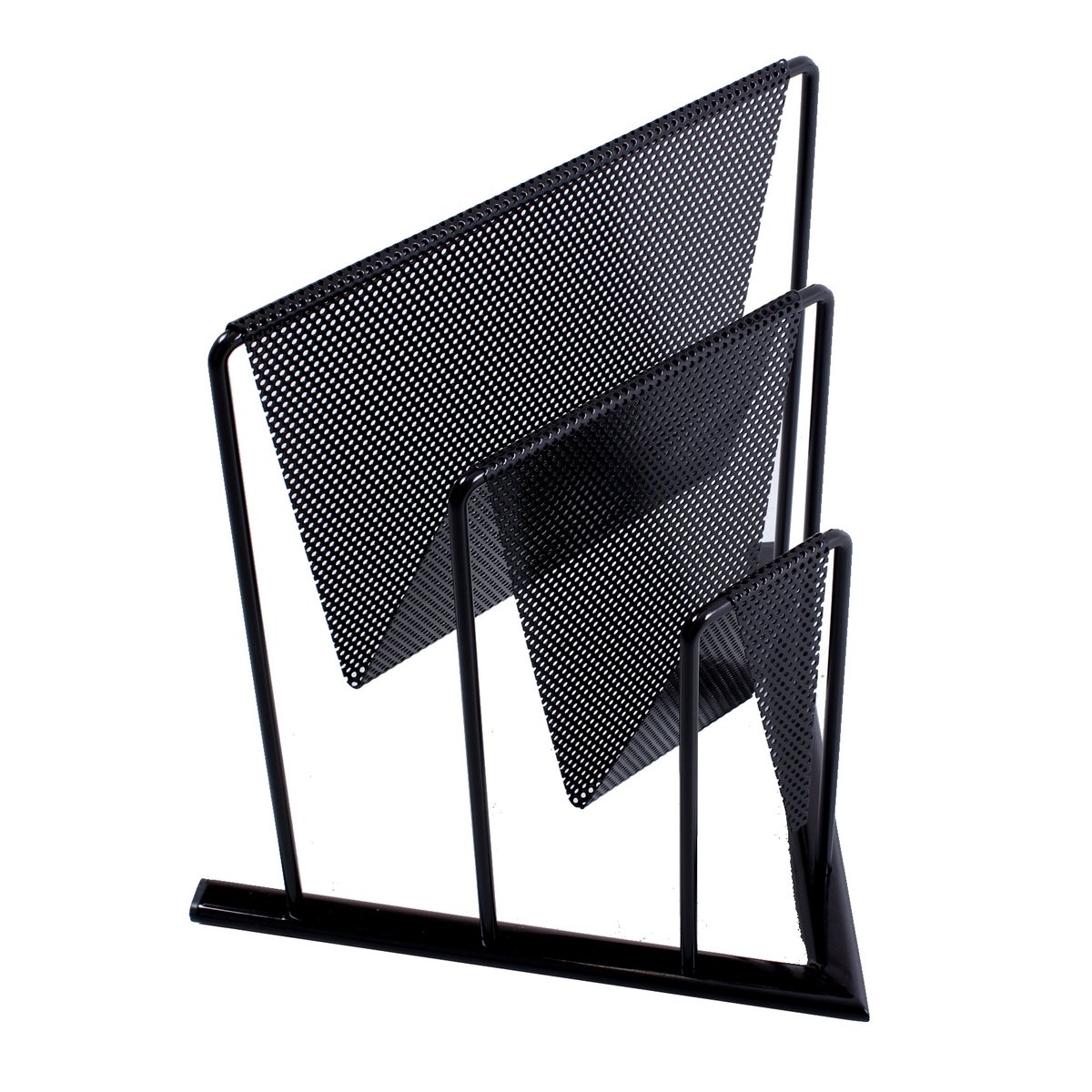Postmodern Black Perforated Metal Magazine Rack by Markus Börgens for D ...