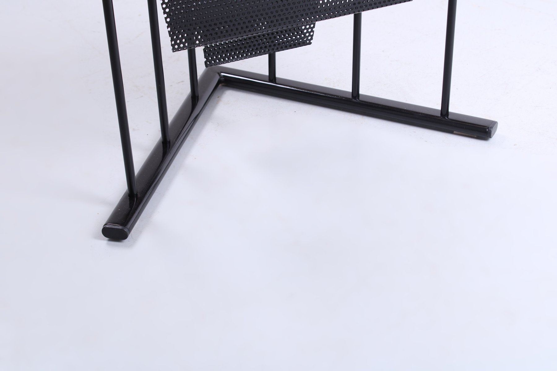Postmodern Black Perforated Metal Magazine Rack by Markus Börgens for D ...