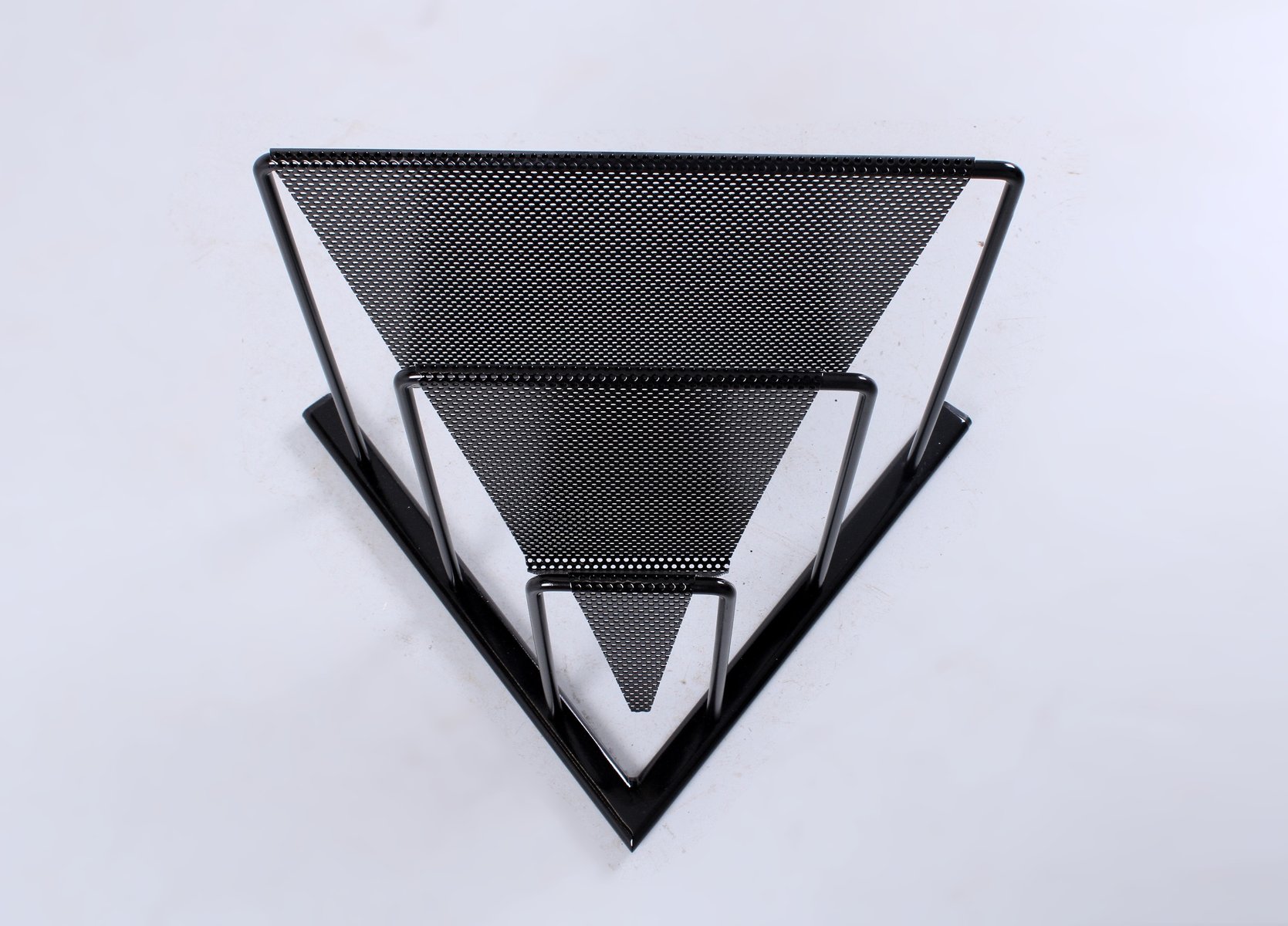 Postmodern Black Perforated Metal Magazine Rack by Markus Börgens for D ...