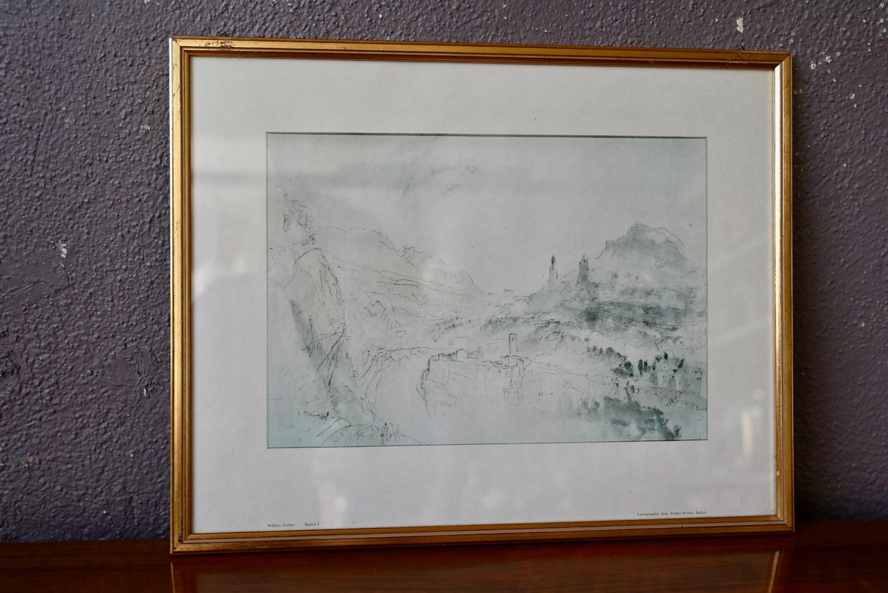 After William Turner, Baden 3 Landscape, 1800s, Lumograph, Framed for ...