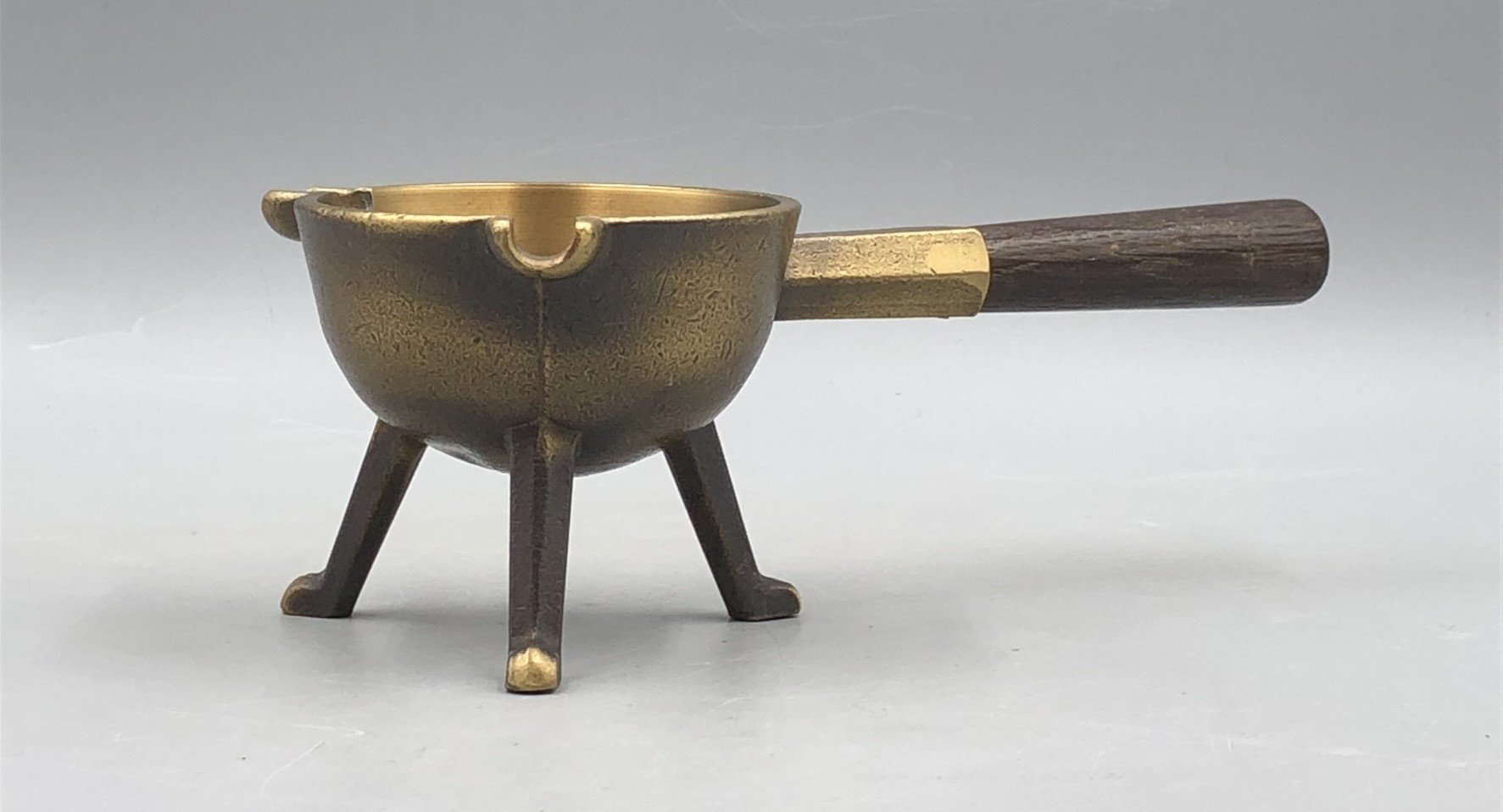 Antique Apothecary Crucible Melting Pot in Bronze and Wood, 1920s for ...