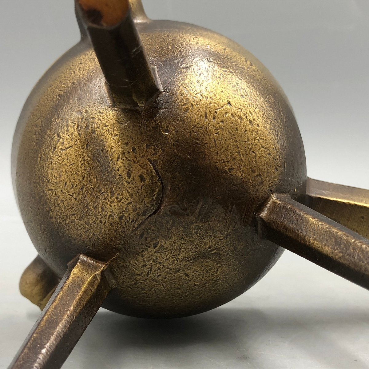 Antique Apothecary Crucible Melting Pot in Bronze and Wood, 1920s for ...