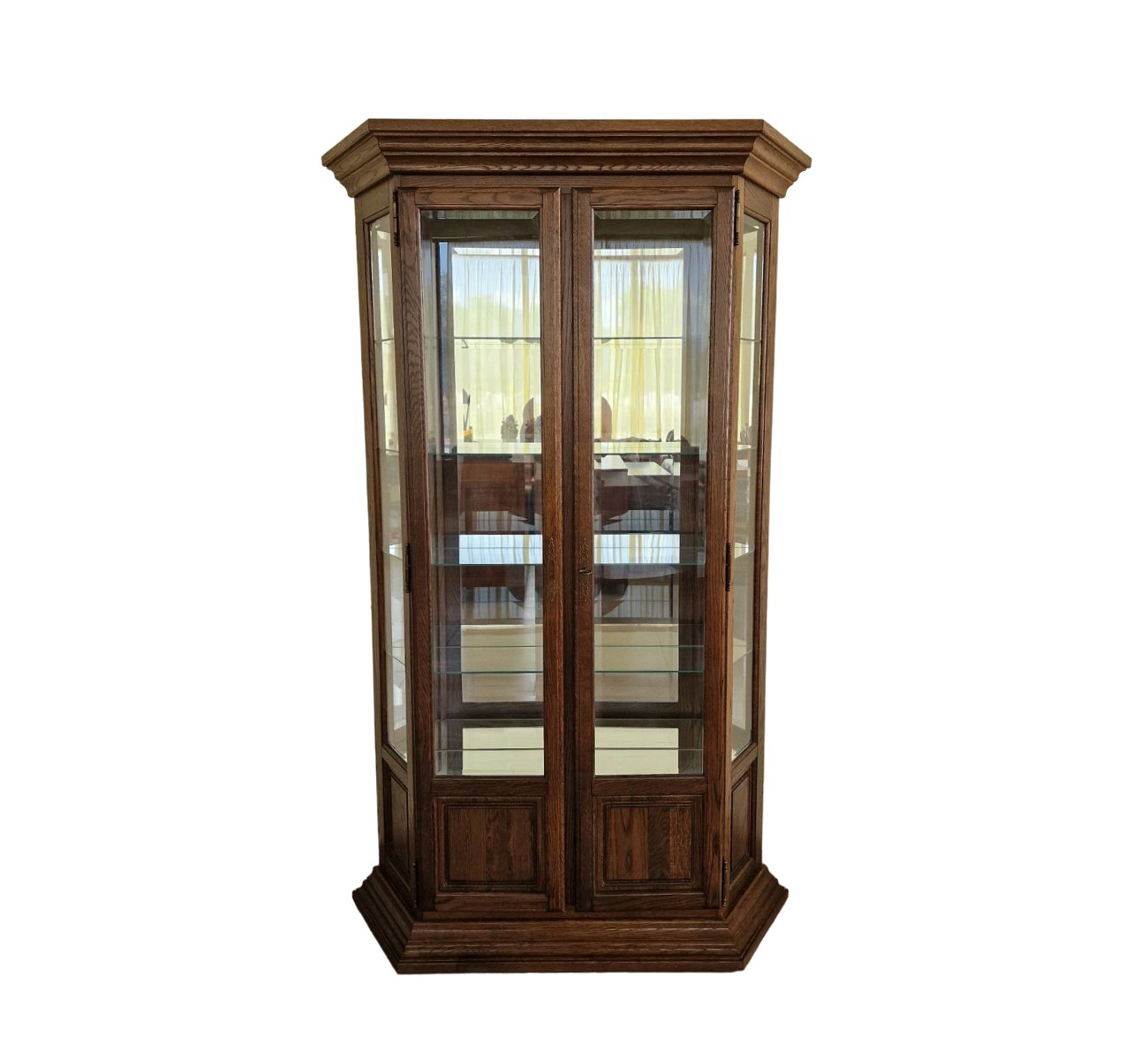 Showcase in Oak with Mirror Back for sale at Pamono