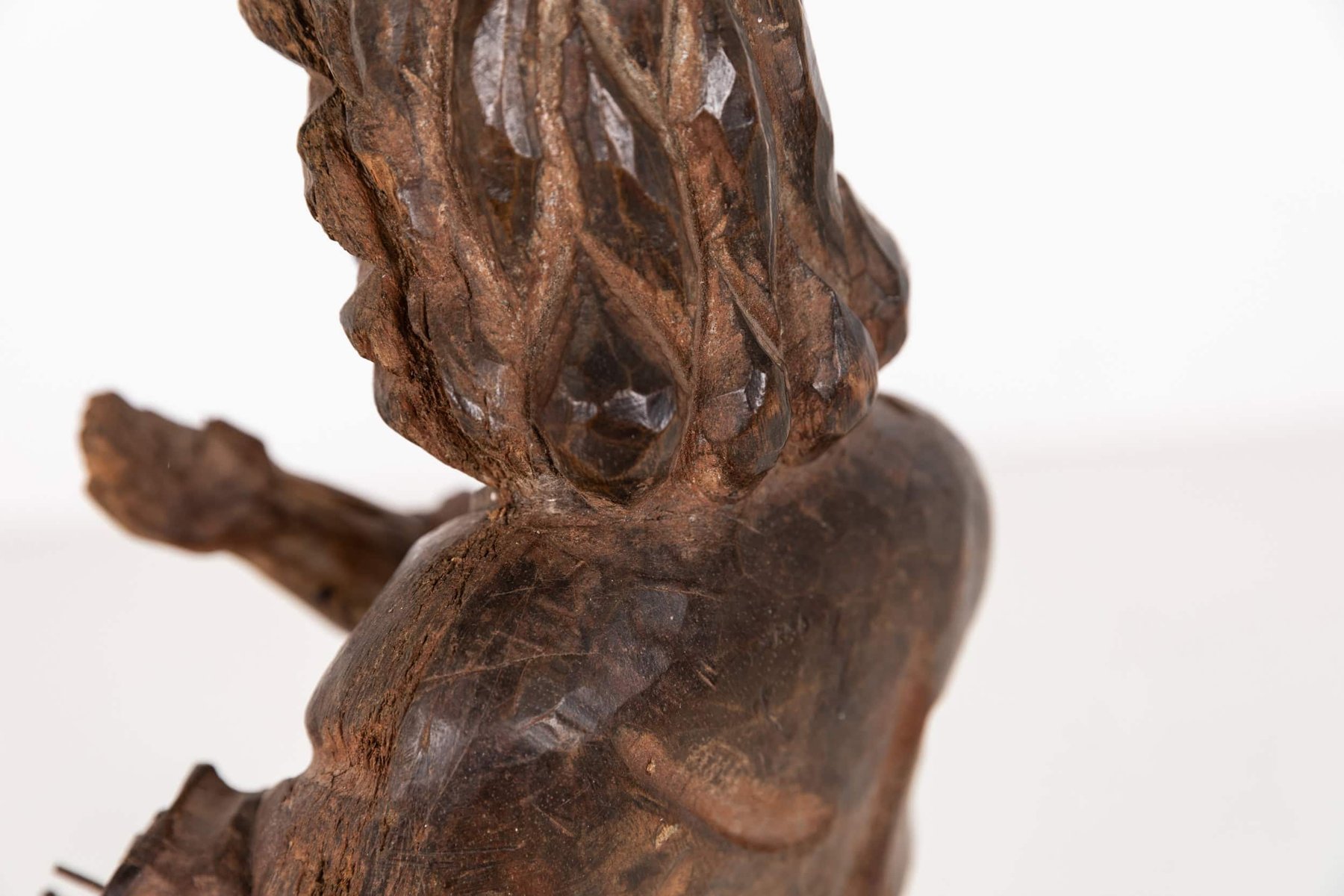 Hand Carved Hardwood Statuette for sale at Pamono
