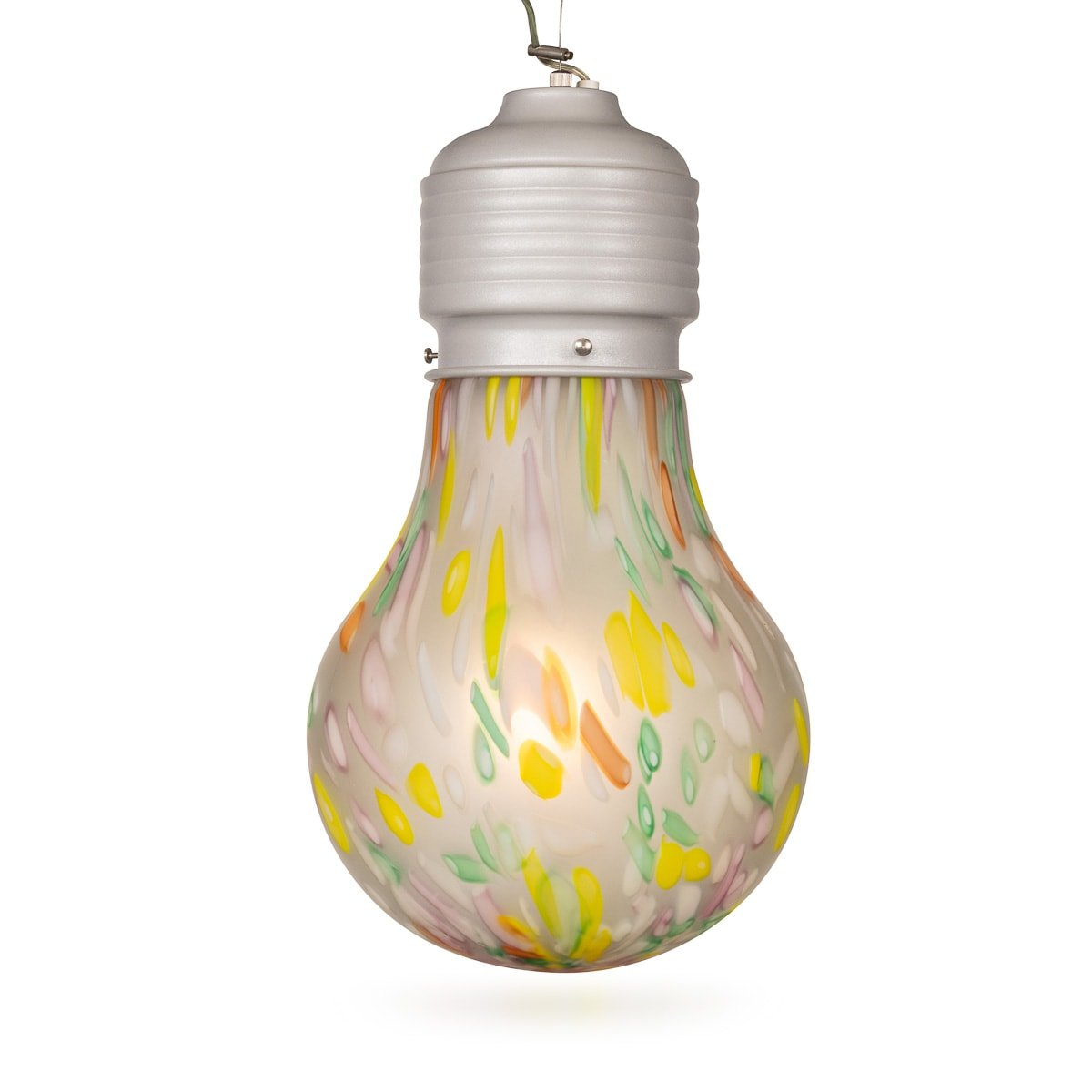 Italian Hand Blown Light Bulb Shaped Ceiling Light from Due P, 1980s ...