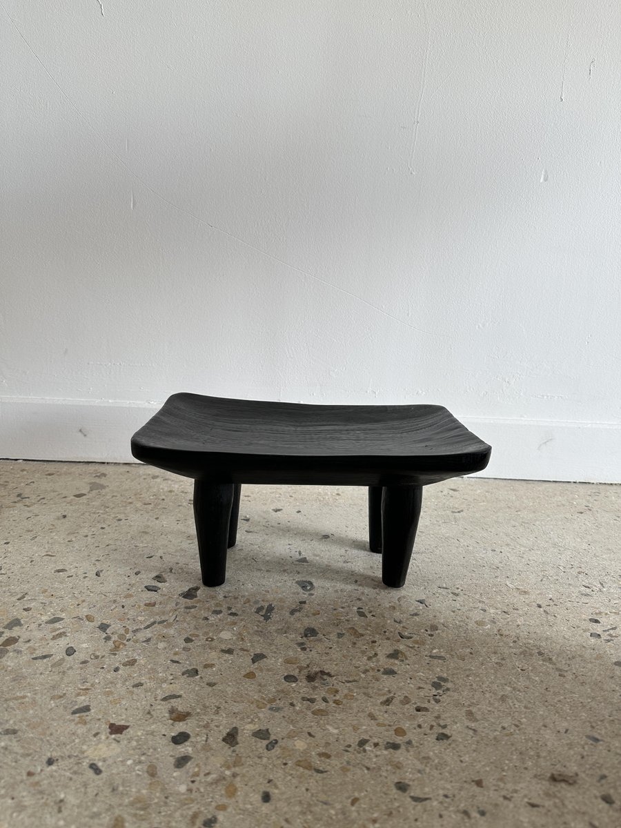 Small Monoxyl Quadripod Stool in Black Mango Wood for sale at Pamono