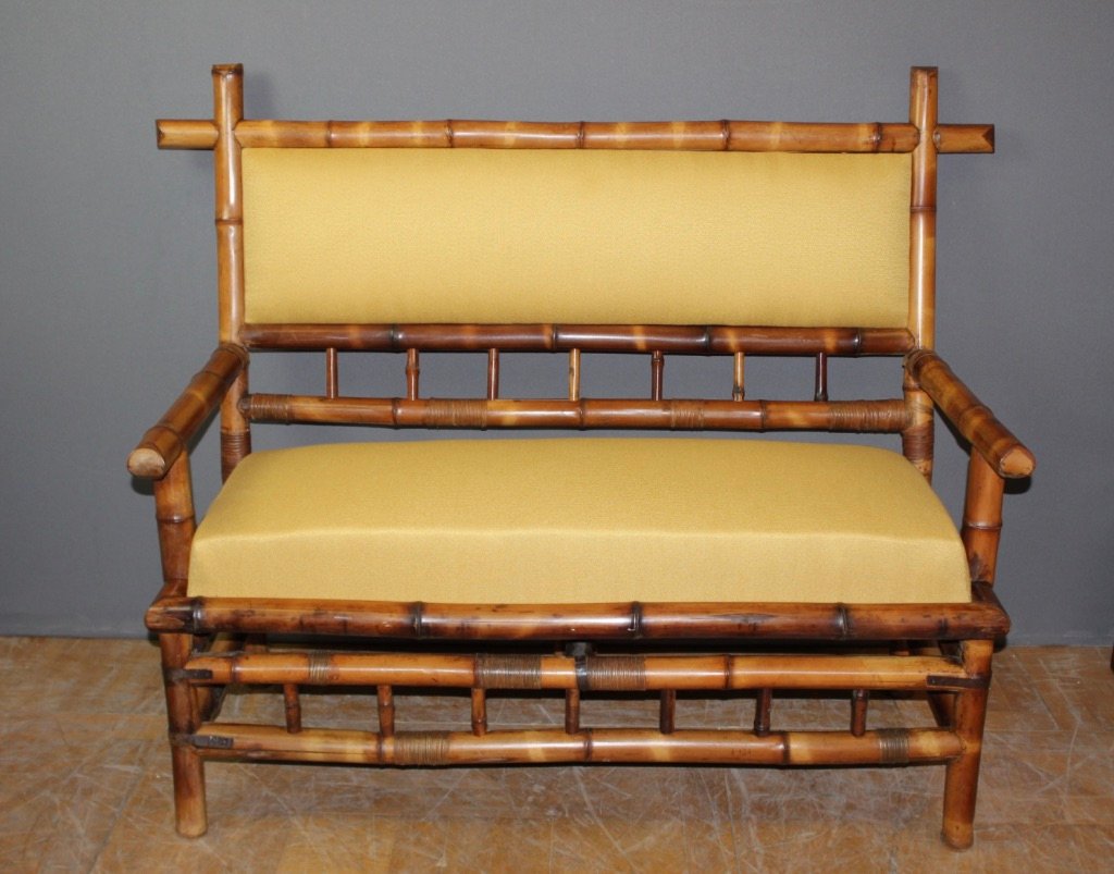 Napoleon III Bamboo Bench, 1890s for sale at Pamono