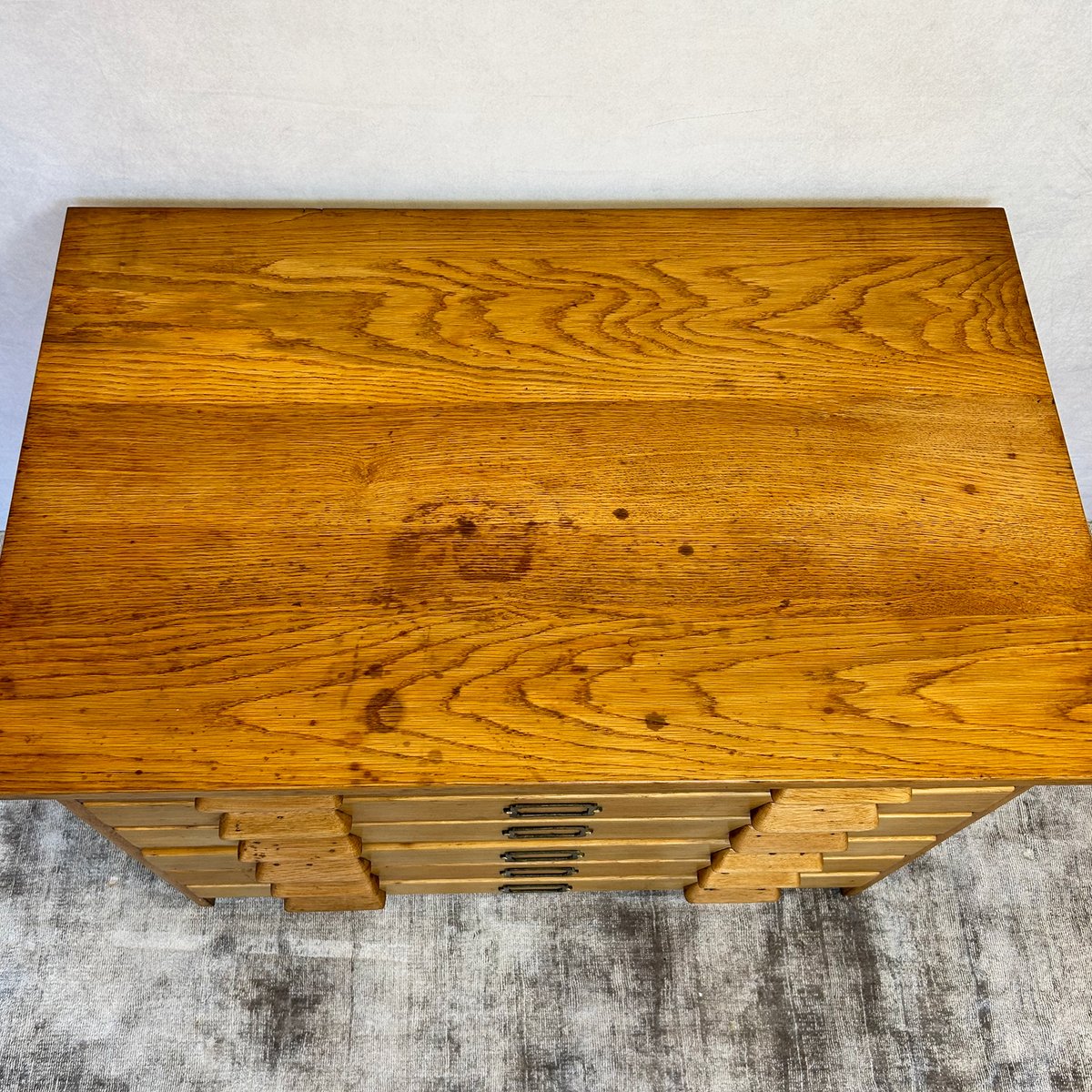 Mid-Century Oak Plan Chest / Architects Drawers for sale at Pamono