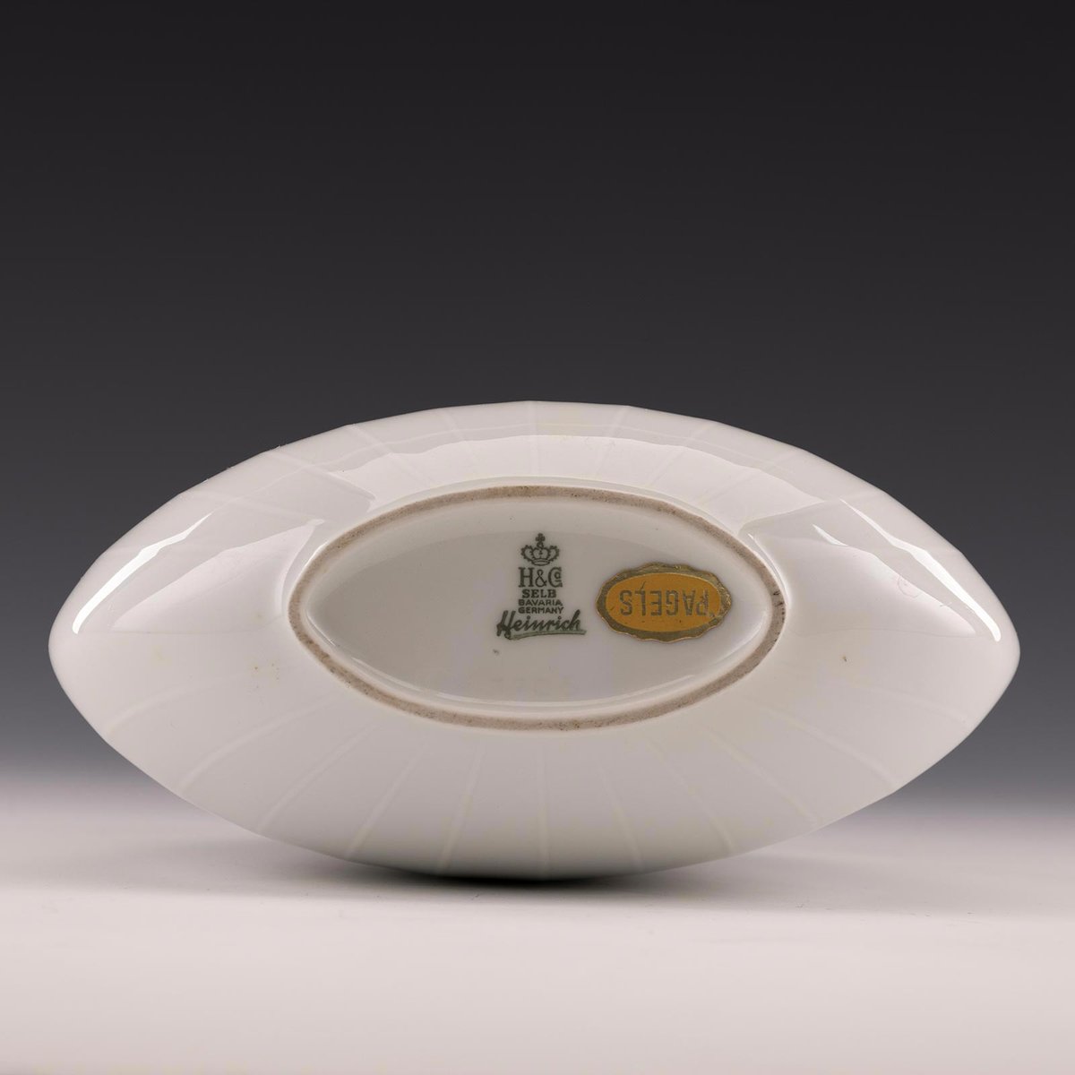 Oval German White Porcelain Vase by H&C Selb Bavaria Heinrich, 1960s ...