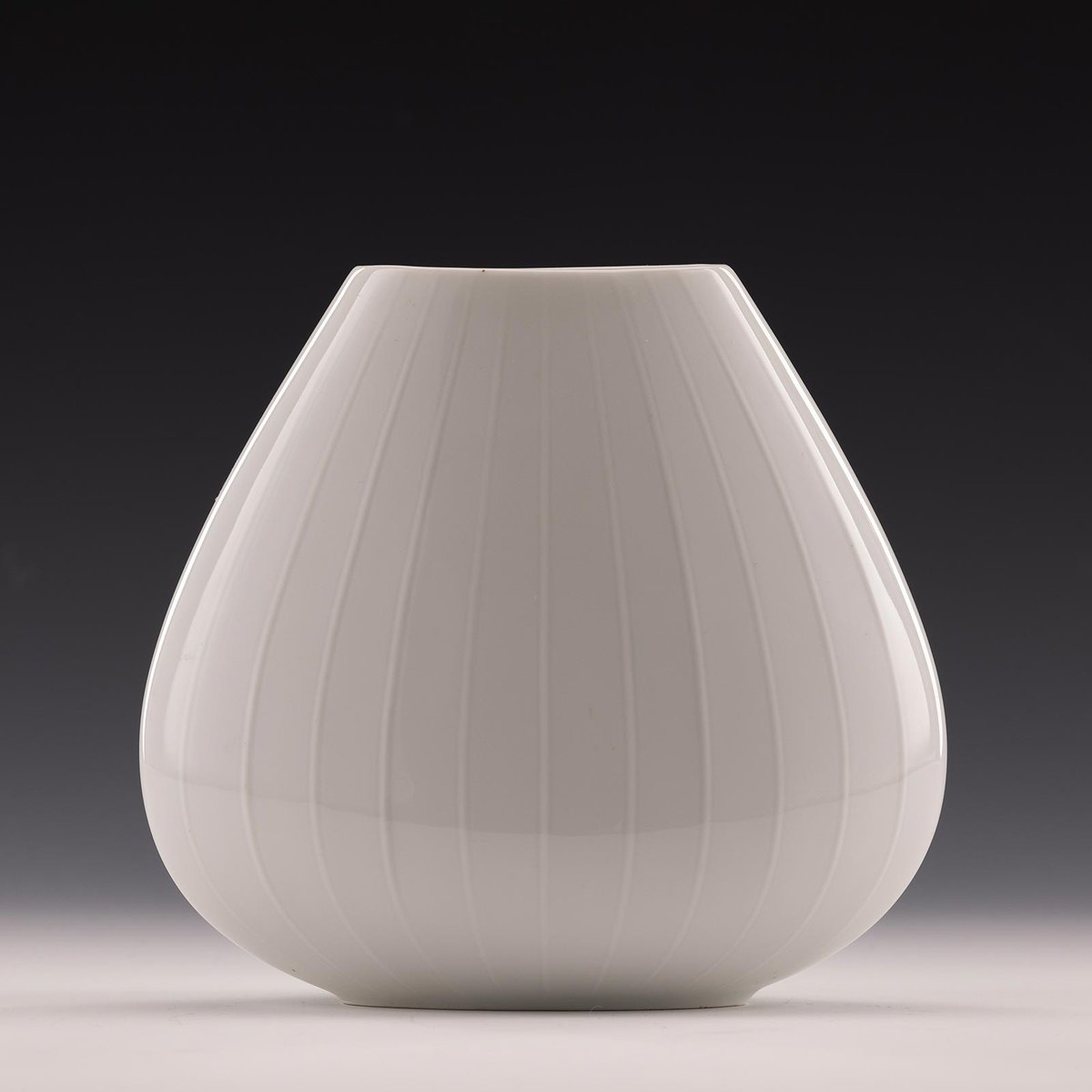 Oval German White Porcelain Vase by H&C Selb Bavaria Heinrich, 1960s ...