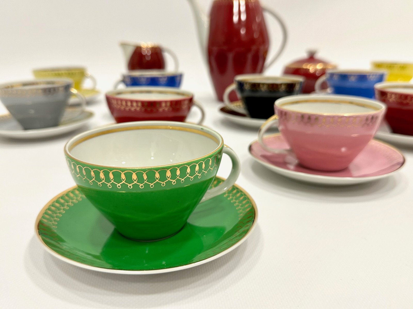 12-Person Porcelain Coffee Service by Wincenty Potacki for ZPS Karolina ...