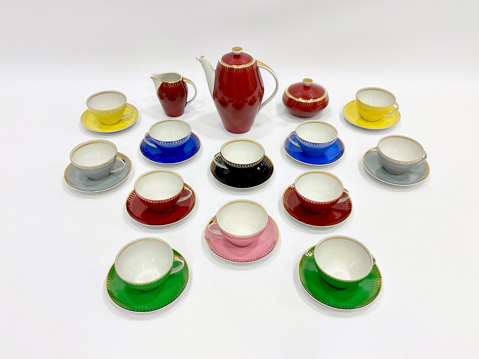 12-Person Porcelain Coffee Service by Wincenty Potacki for ZPS Karolina ...