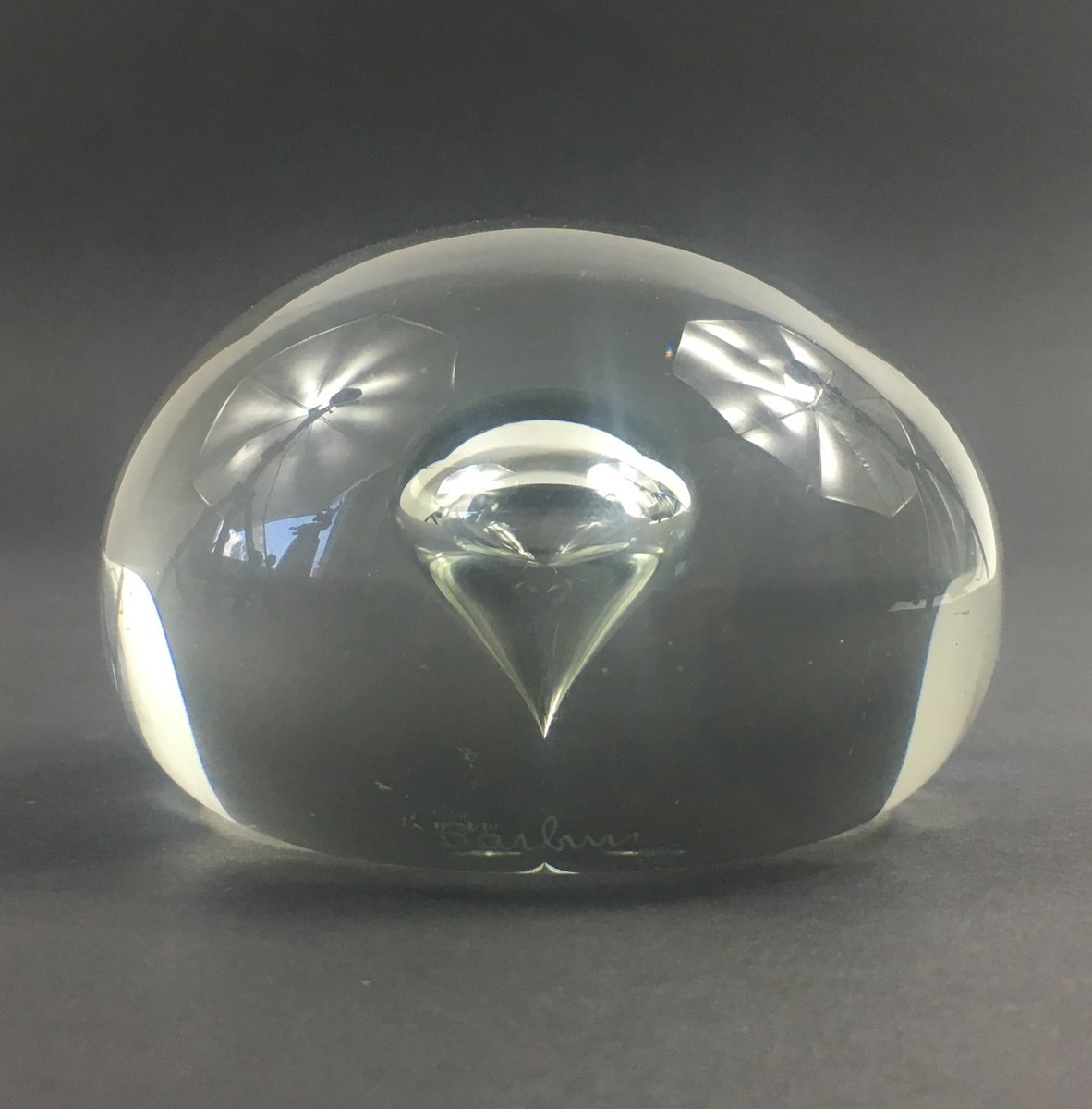 Vintage Transparent Murano Glass Paperweight by Alfredo Barbini, 1970s ...