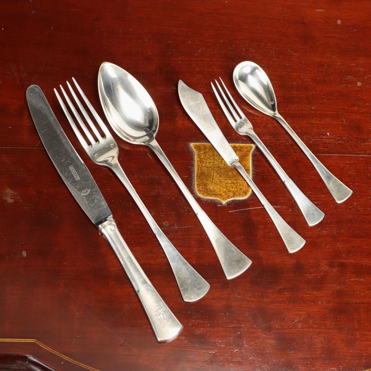 Antique Silver Cutlery Set with Cabinet, Hungary, 19th Century for sale ...
