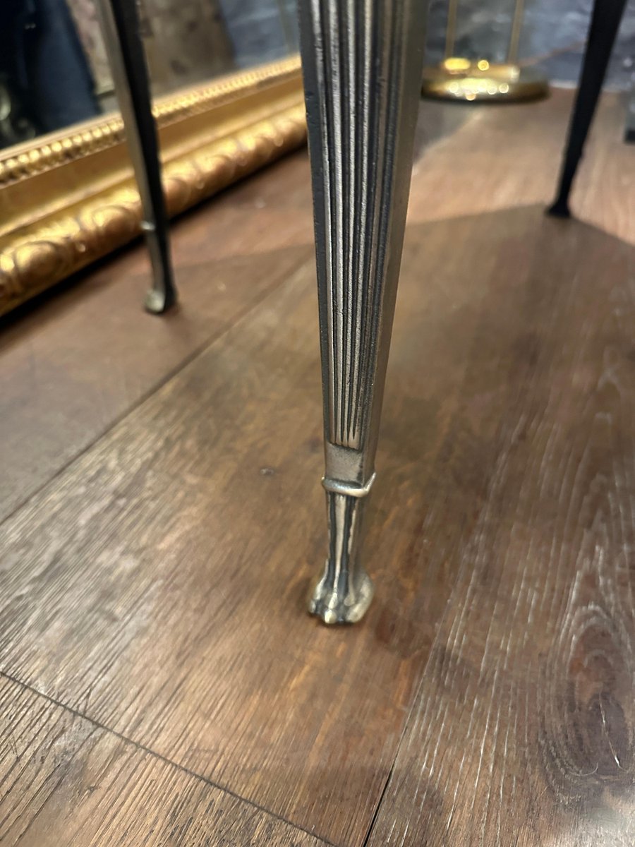 Brass and Portoro Marble French Greek Revival Side Tables, 1950s for ...