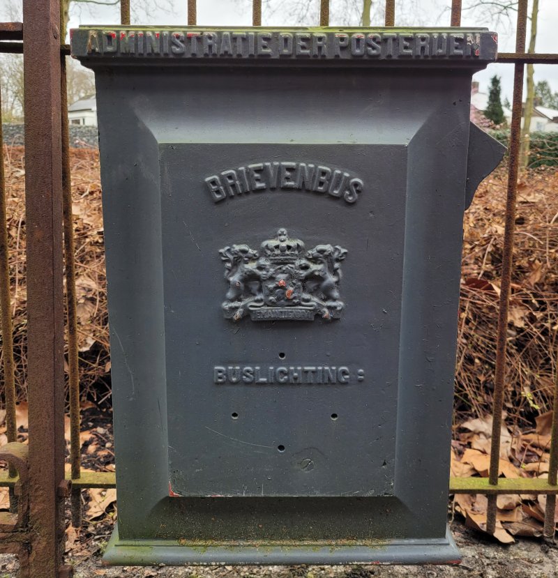 Cast Iron Wall Letterbox PTT Post Netherlands for sale at Pamono