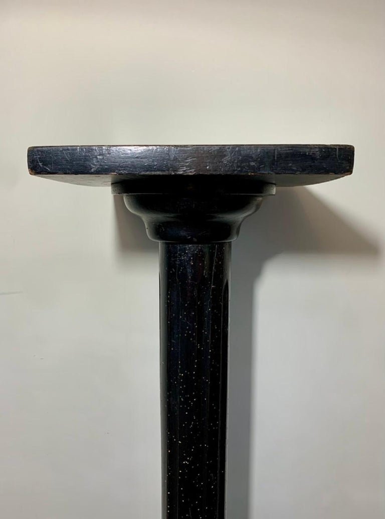 19th Century Louis XVI Fluted Column in Blackened Wood in Corinthian ...