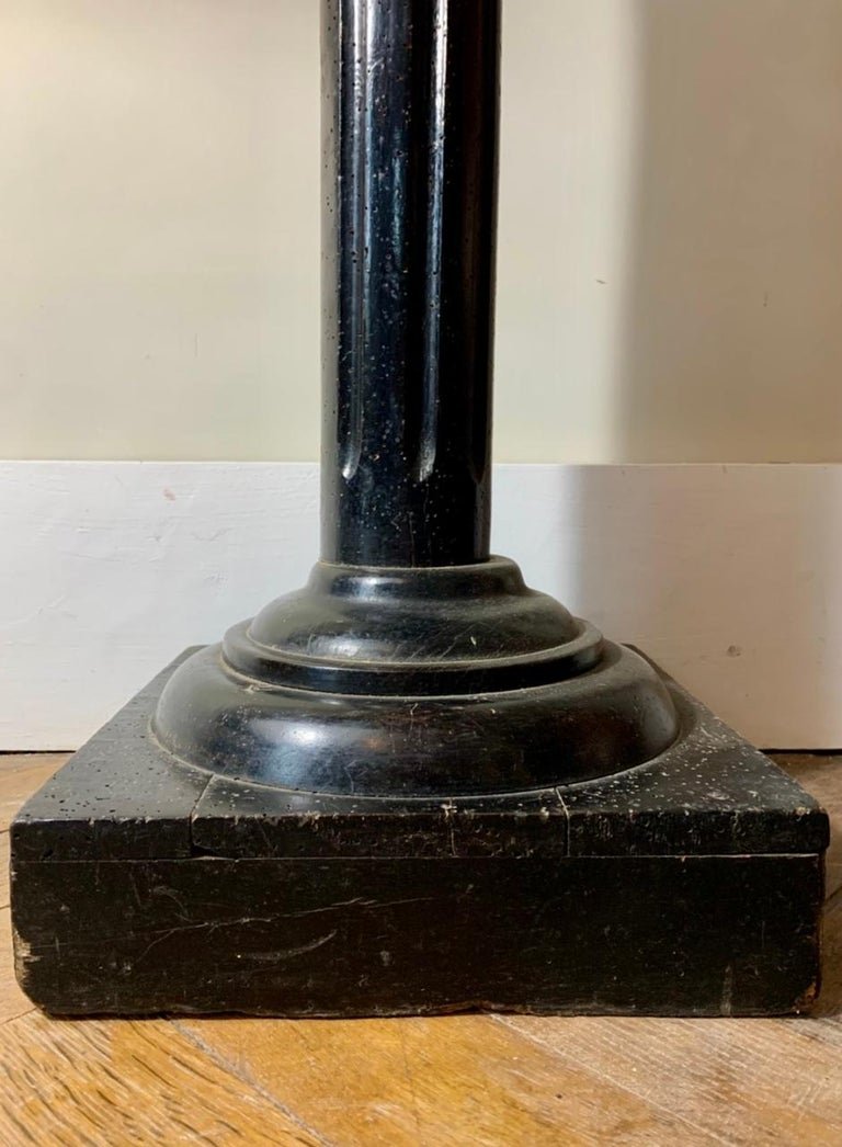 19th Century Louis XVI Fluted Column in Blackened Wood in Corinthian ...