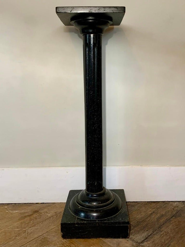 19th Century Louis XVI Fluted Column in Blackened Wood in Corinthian ...