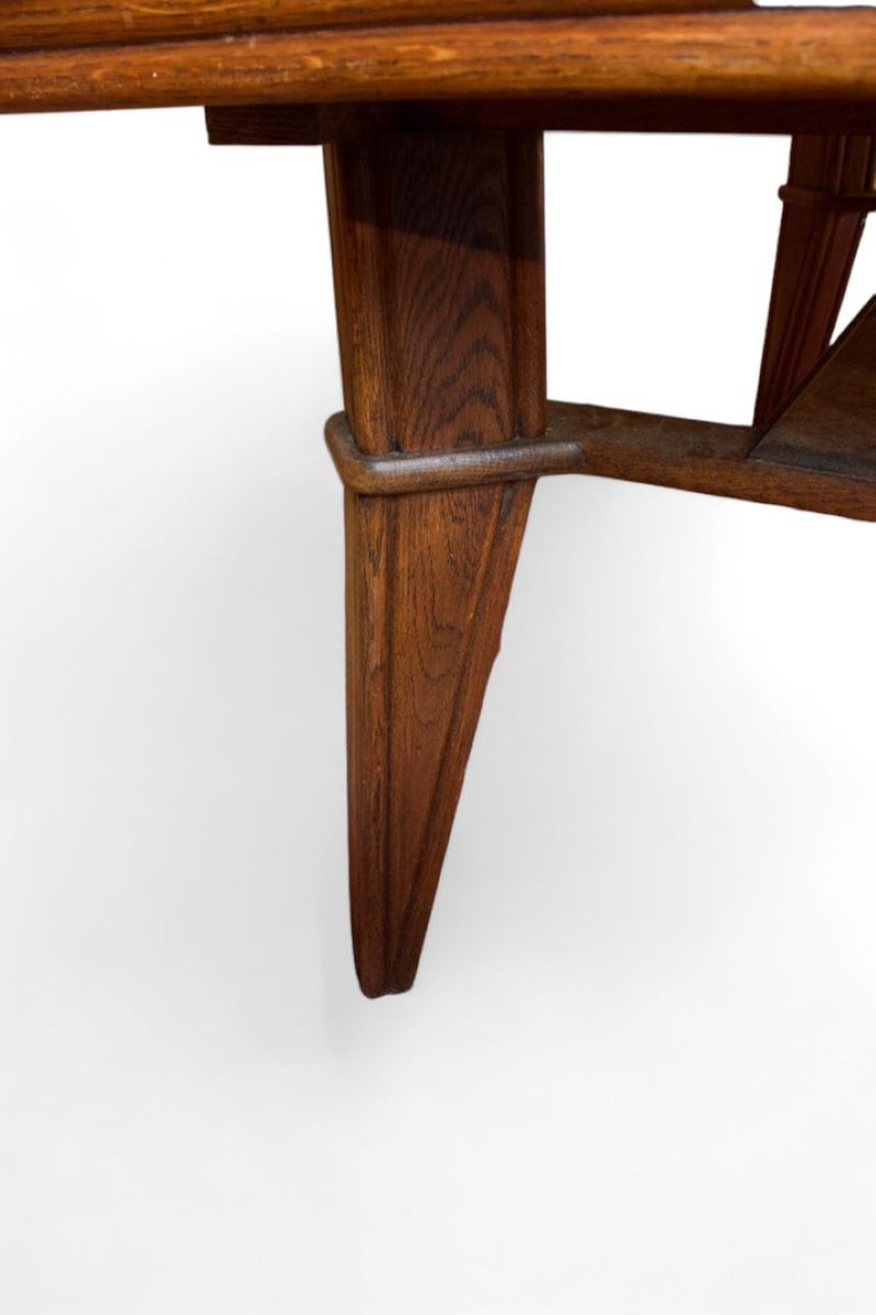 Large Art Deco Oak Dining Table, France for sale at Pamono