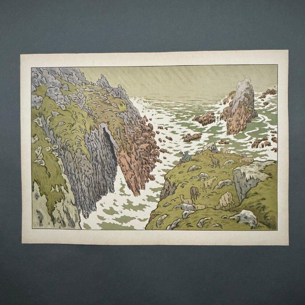 Henri Rivière, La Falaise, The Aspects of Nature, Lithograph for sale ...
