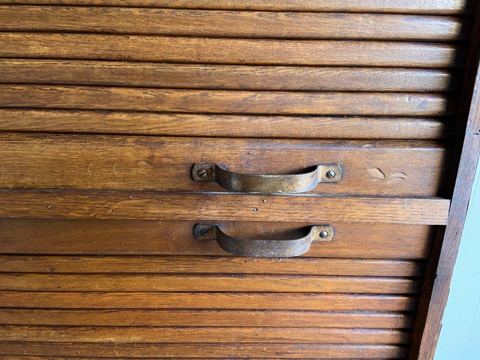 Large Oak Roller Shutter Cabinet for sale at Pamono