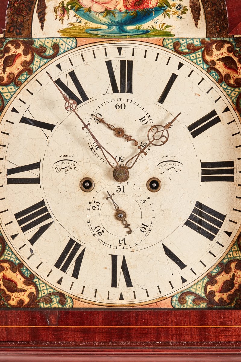 Antique George III Mahogany Inlaid Eight Day Grandfather Clock, 1800 ...