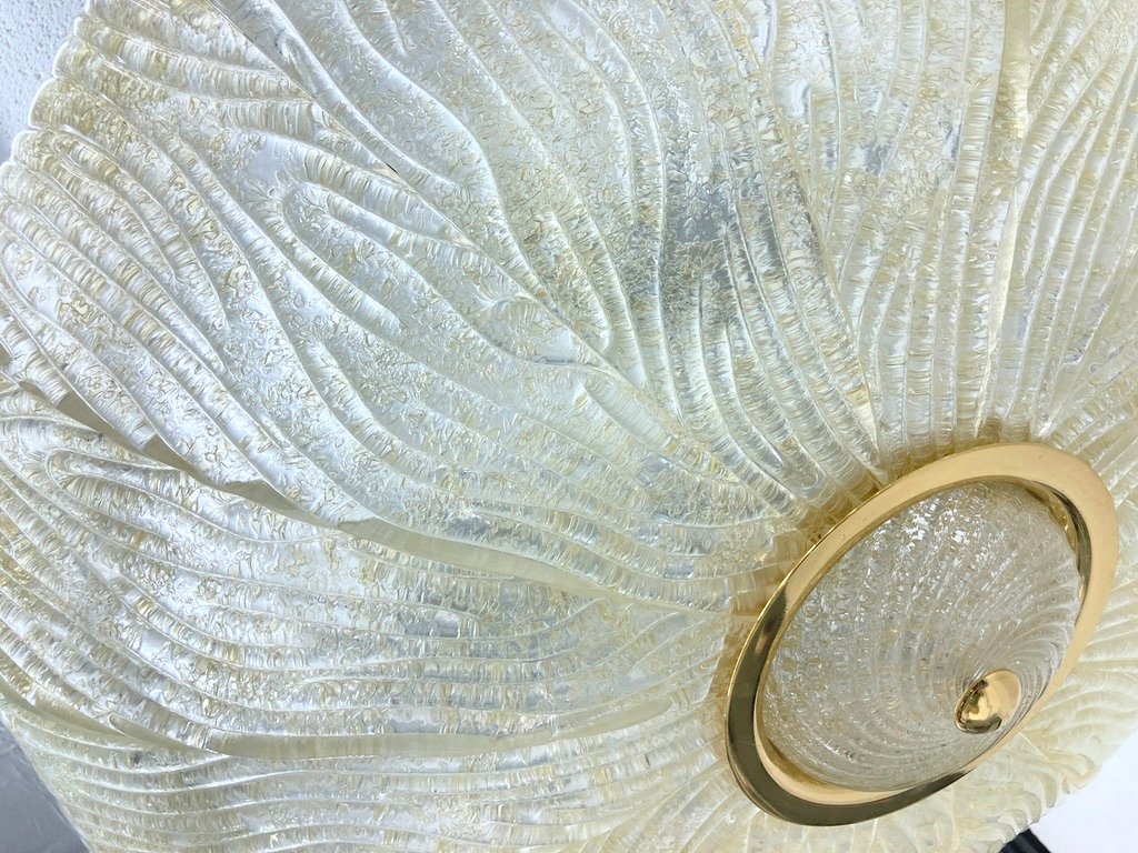 Large Glass & Brass Royal Ceiling Light from Barovier & Toso, 1970s for ...