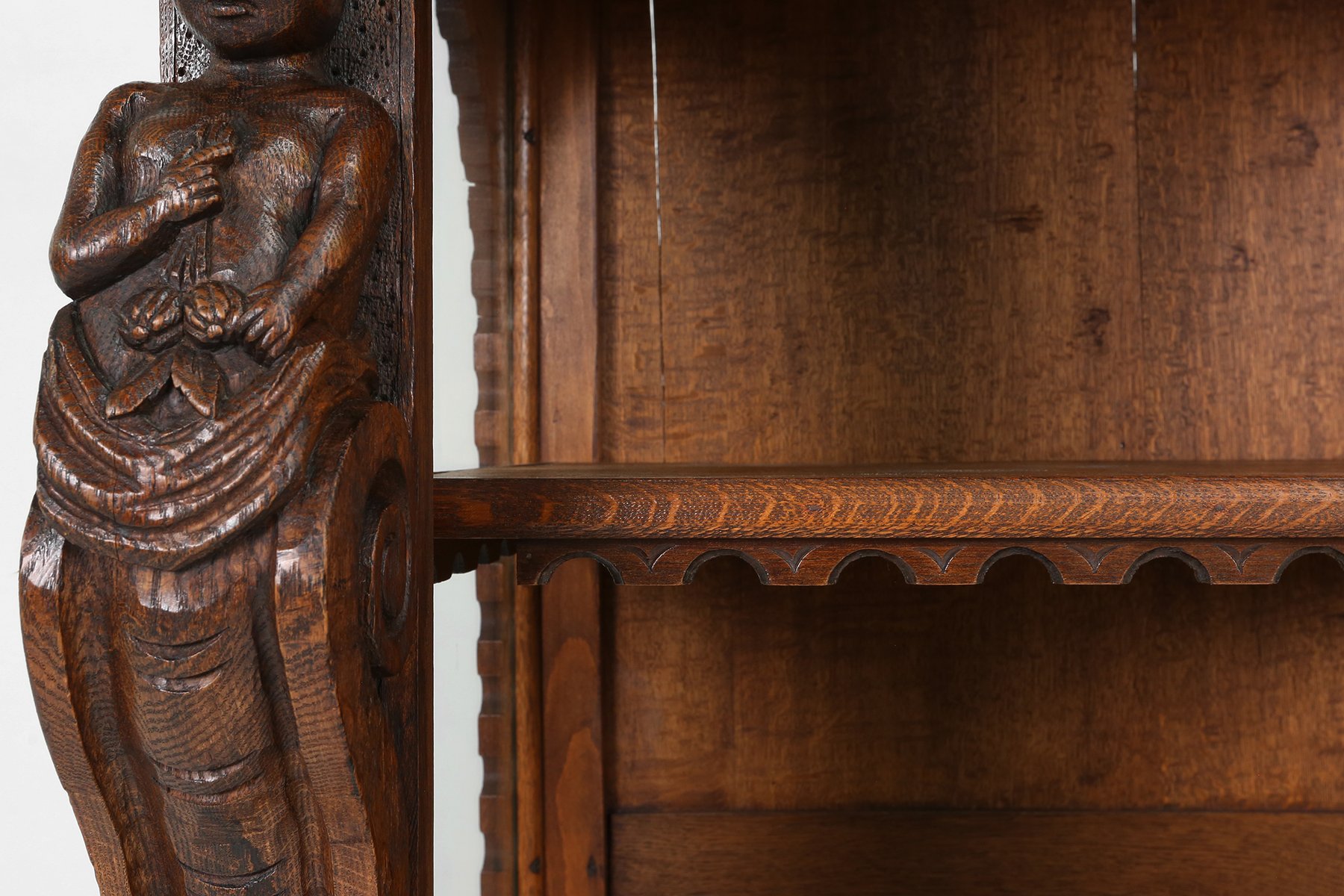 Baroque Style Display Case in Oak, Belgium, 1950s for sale at Pamono