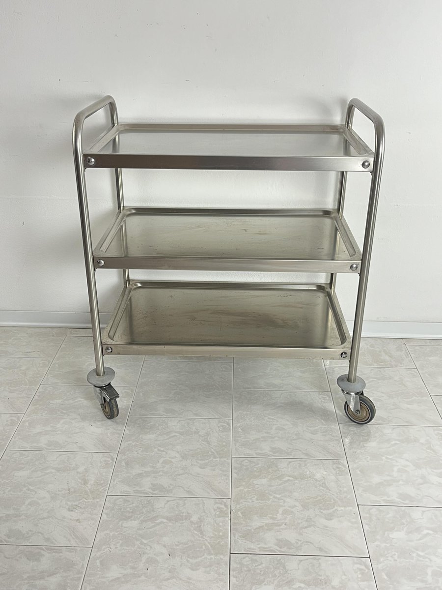Vintage Steel Service Trolley, 1980s for sale at Pamono