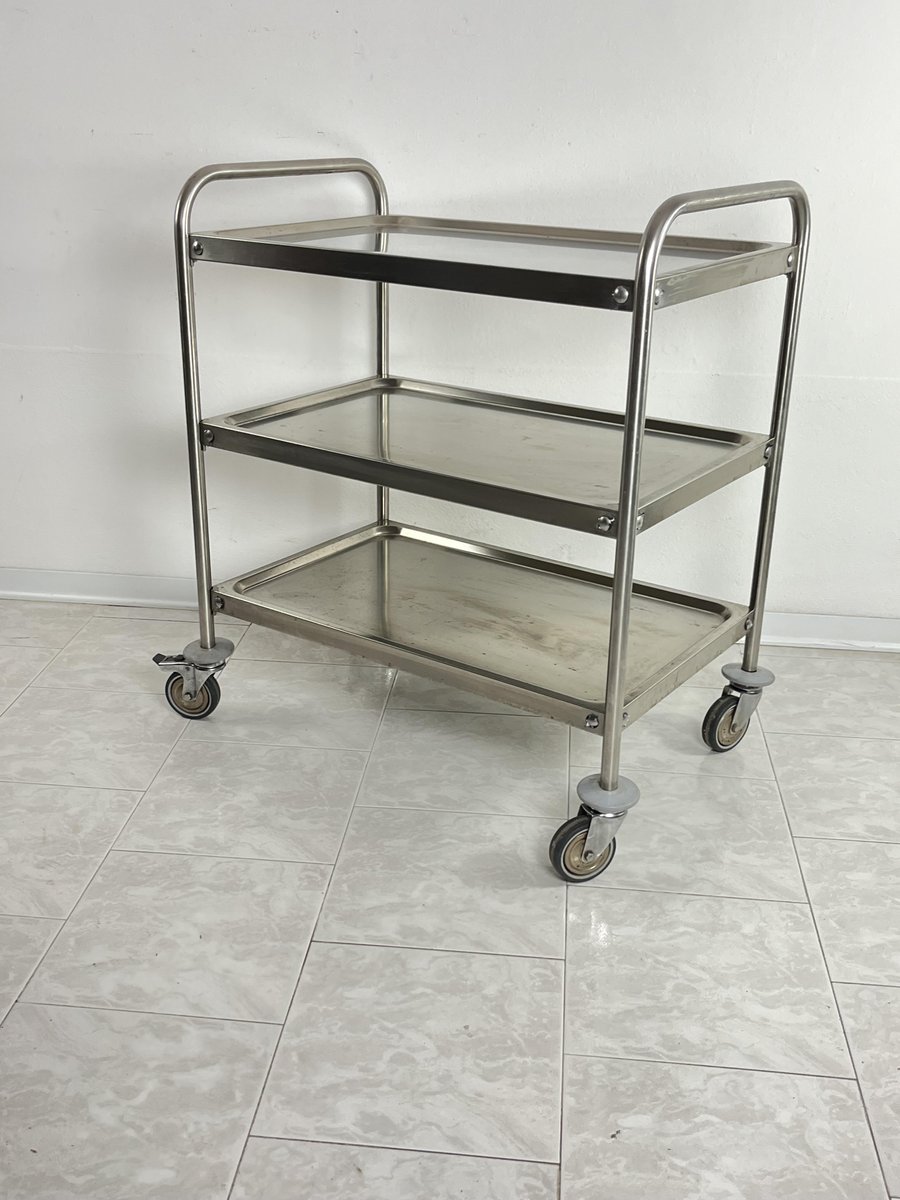 Vintage Steel Service Trolley, 1980s for sale at Pamono