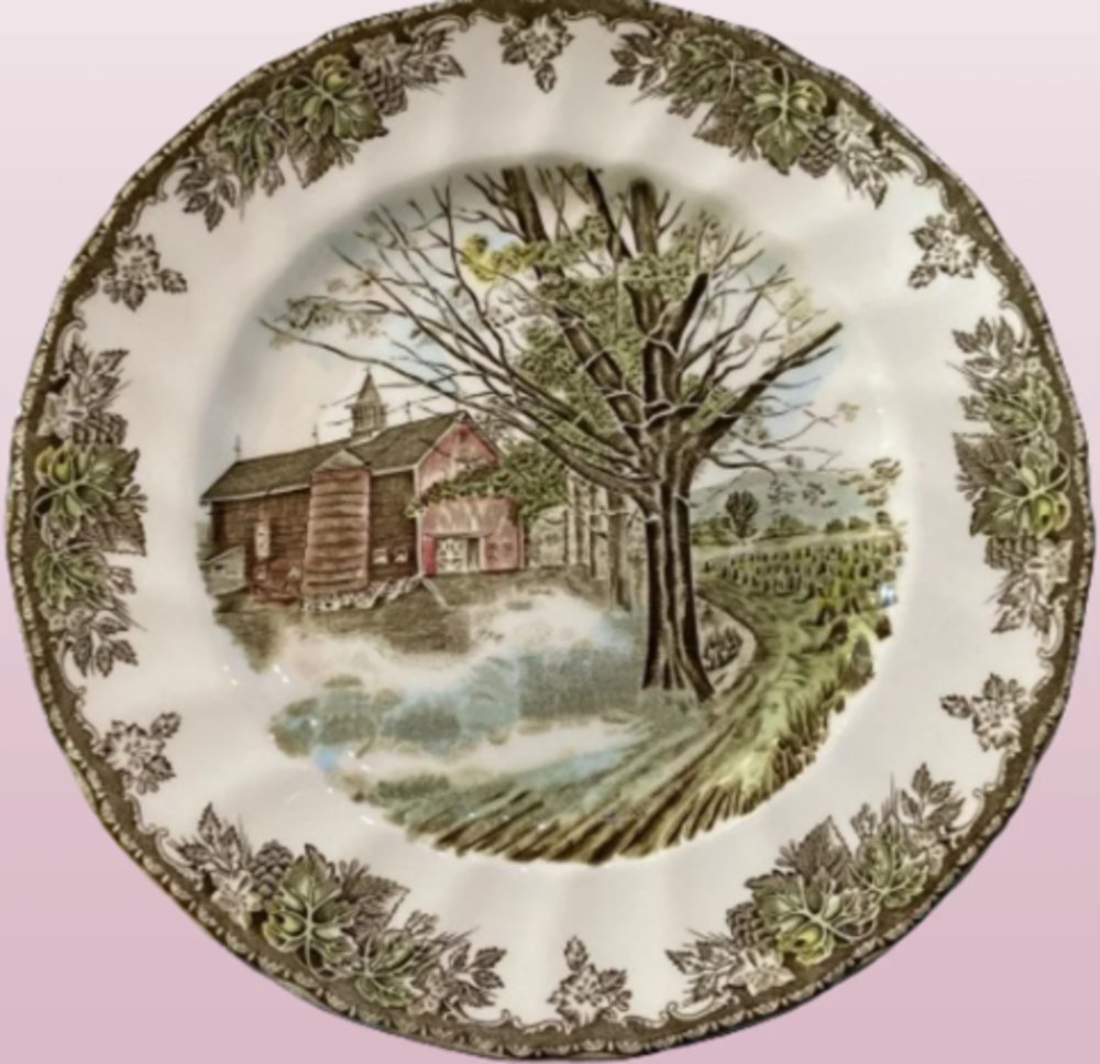Mid-Century Village Porcelain Dinner Plates from Johnson Brothers, 1952 ...