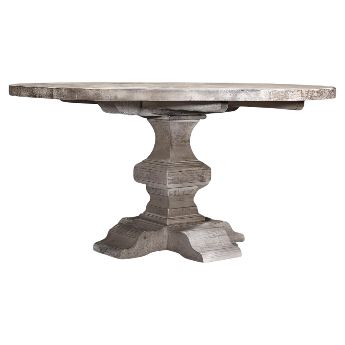 Oak Baluster Round Dining Table, 2010s for sale at Pamono