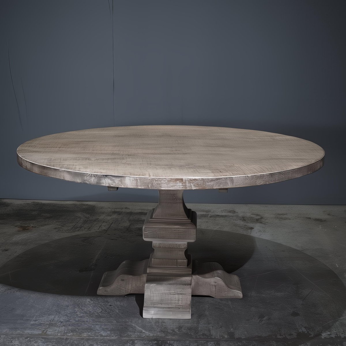 Oak Baluster Round Dining Table, 2010s for sale at Pamono