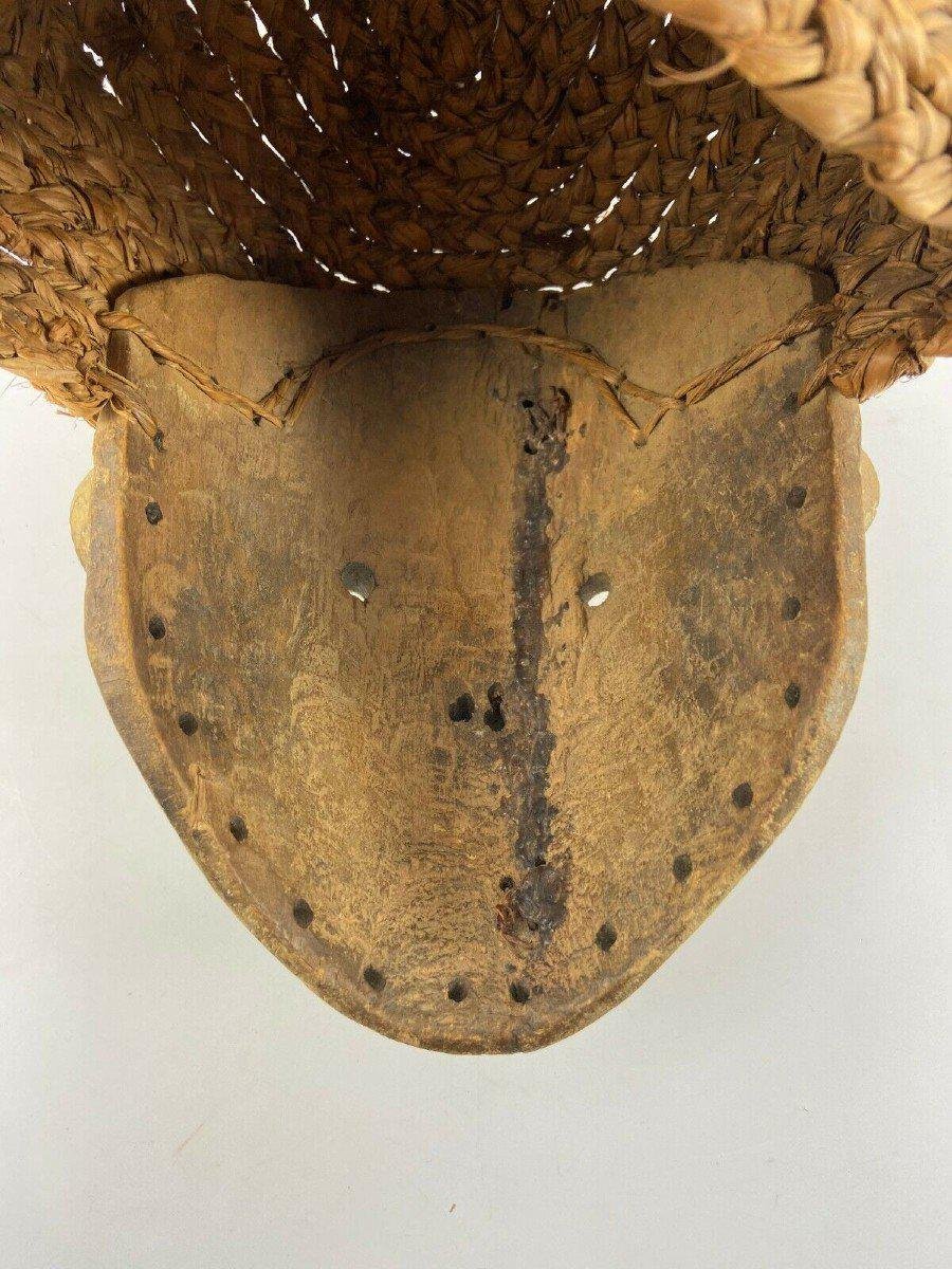 Carved Wooden Mask and Woven Wicker, 1930s for sale at Pamono