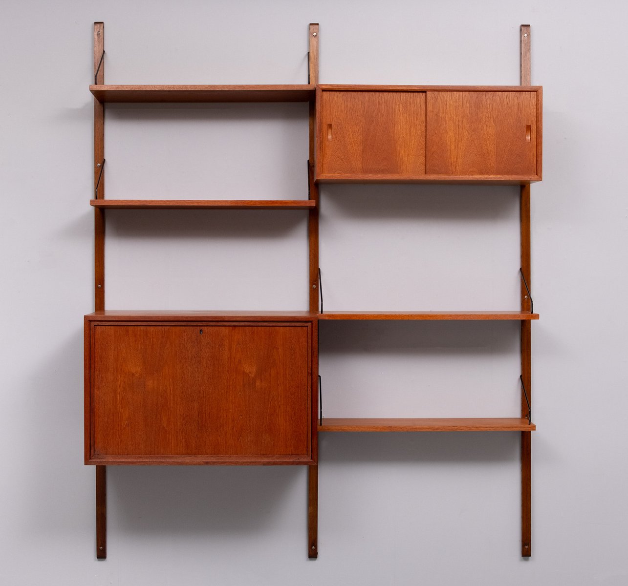 Teak Modular Royal Wall System by Poul Cadovius, Denmark, 1960s for ...