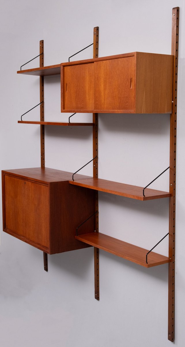 Teak Modular Royal Wall System by Poul Cadovius, Denmark, 1960s for ...