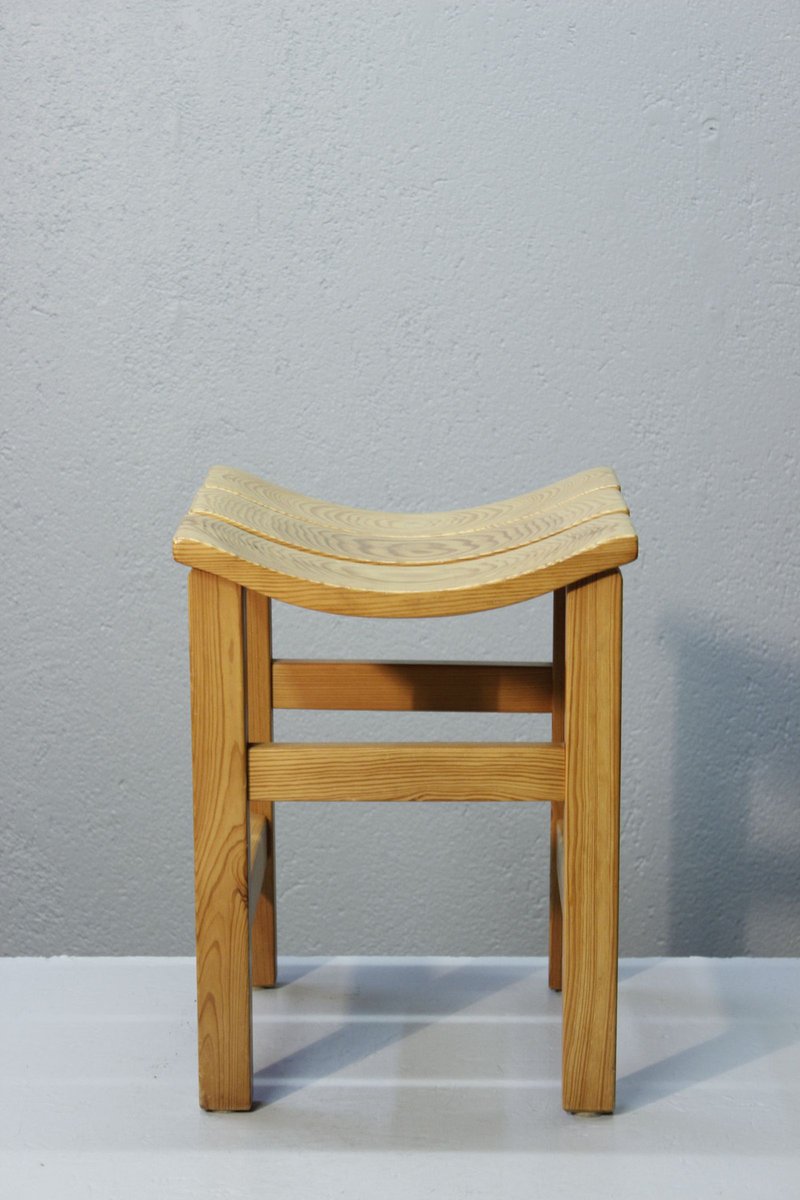 Modern French Pine Stool, 1950s for sale at Pamono